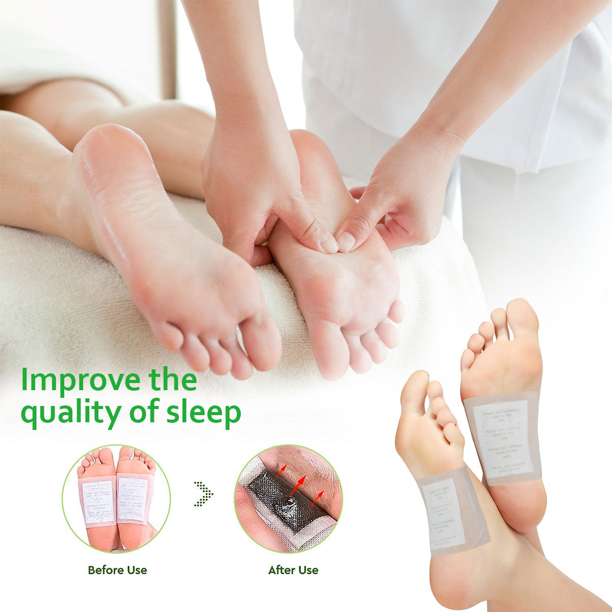 Détox Foot Pads (10 Pièces) – Monova.ma